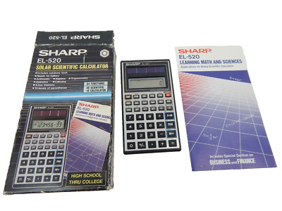 2I Sharp EL-520 Solar Scientific Calculator w/ Box & Instructions ...