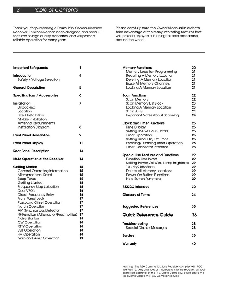 Drake R8A Receiver Instructions Operating Manual User Guide Coil Bound ...