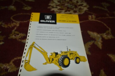 Oliver 1650 Industrial Tractor 1678 Loader 1615 Backhoe Brochure FCCA ...