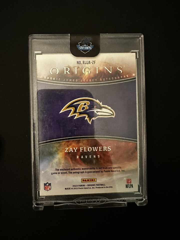 2023 Origins Zay Flowers SSP /25 RPA RC 3-COLOR NASTY PATCH RAVENS | eBay