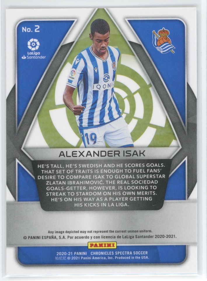 ALEXANDER ISAK 2020-21 PANINI CHRONICLES ROOKIE SPECTRA #2 RC QTY | eBay