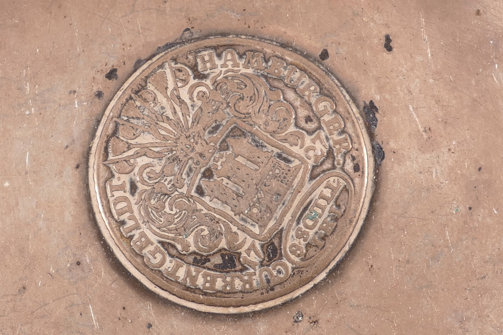 Schale Silberschale rund Jacob Grimminger 835 Silber Münze Hamburg 8 ...