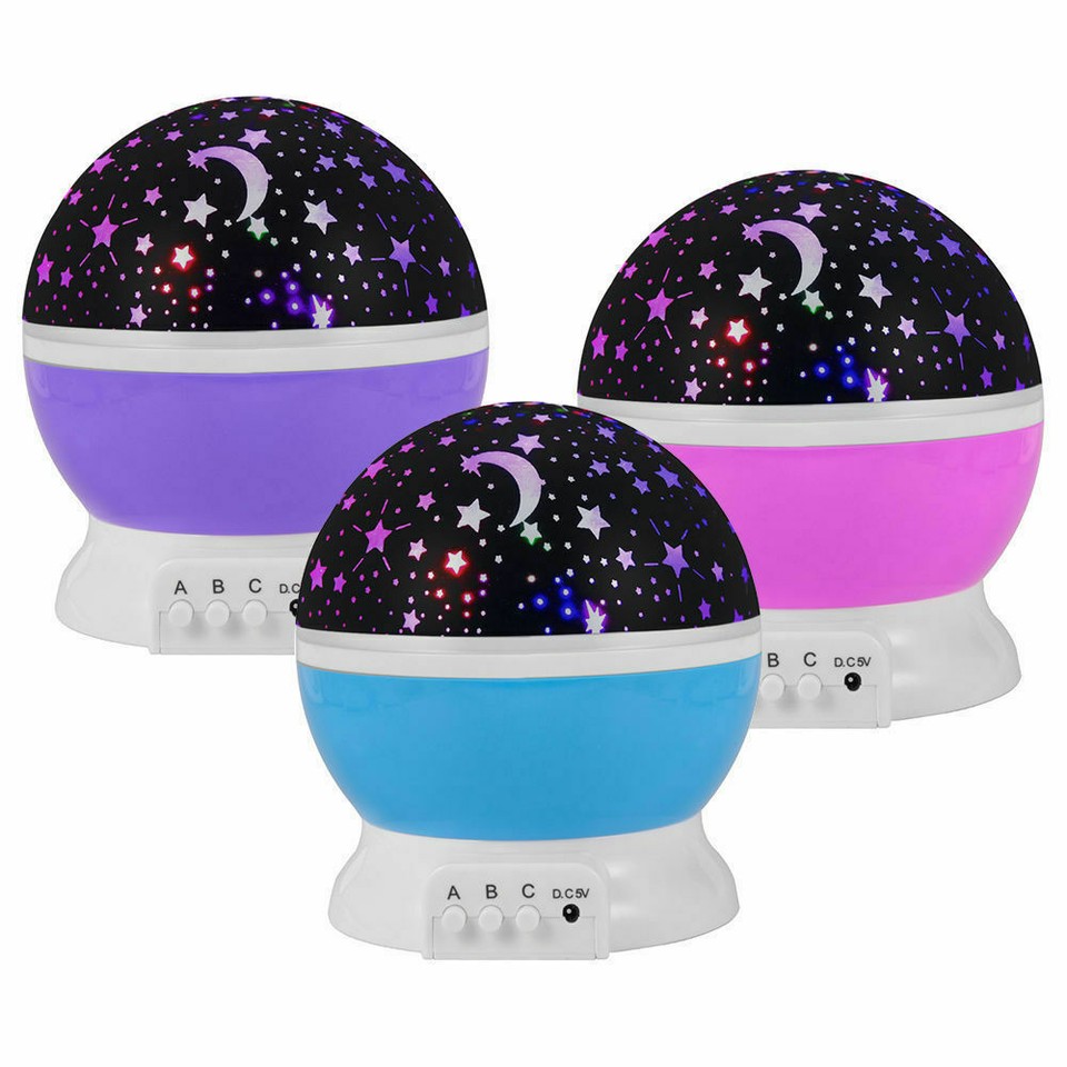 Night Light Projector Lamp 360 Degree Rotating Star Sky Night Lamp ...
