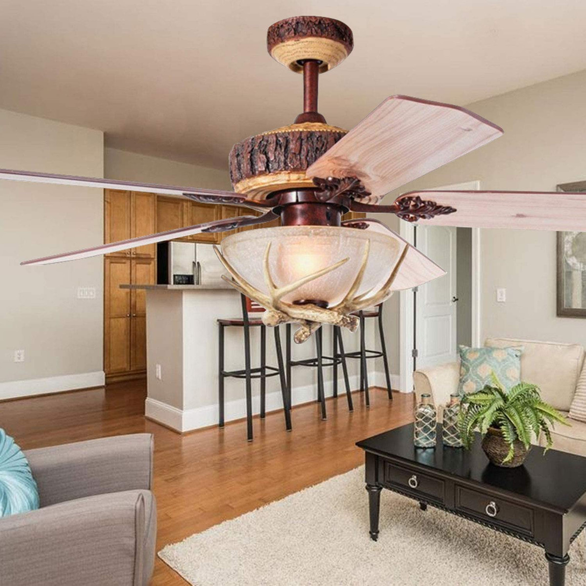 Rustic Cabin Ceiling Fan With Light | Shelly Lighting