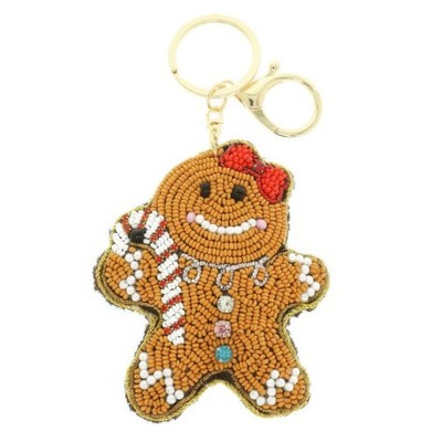 Christmas Gingerbread Woman Beaded Keychain | eBay