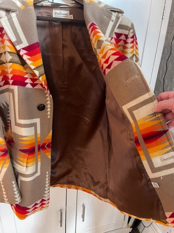 Vintage Pendleton Made In USA Wool Coat Blazer Chief Joseph Pattern Mens size 46 | eBay