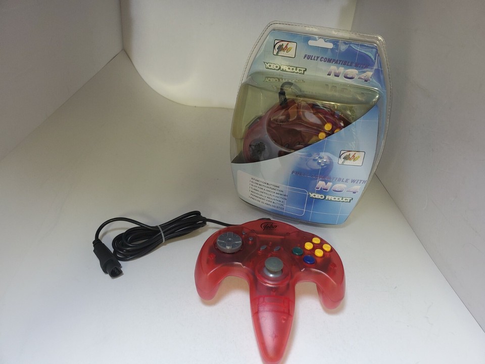NEW FACTORY SEALED CLEAR RED YOBO CONTROLLER JOYPAD FOR NINTENDO 64 N64 ...