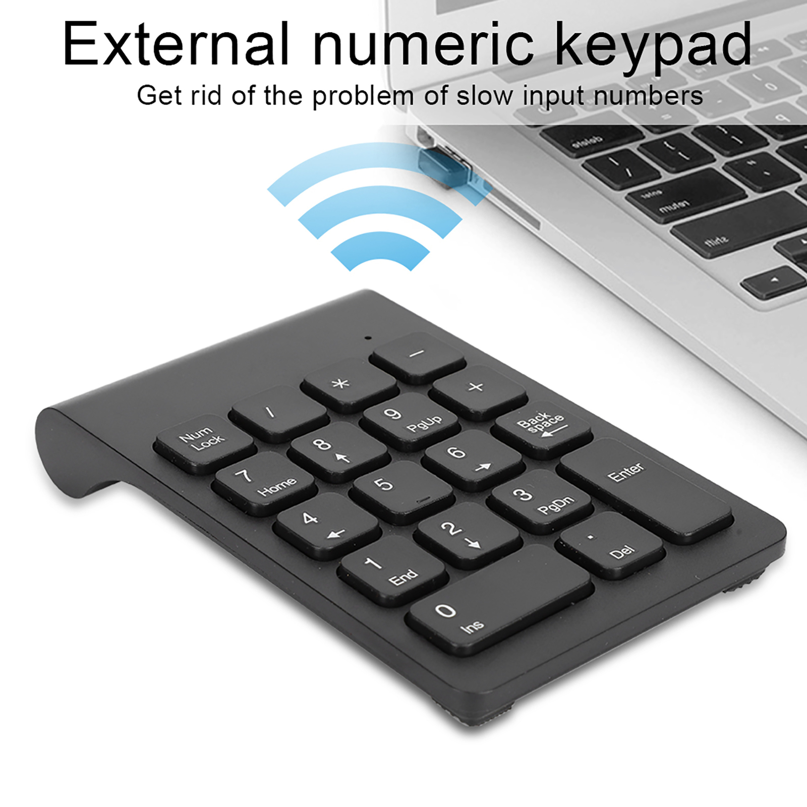 Mini Keyboard Wireless Numeric Keypad 2.4G USB Ergonomic Lightweight PC ...