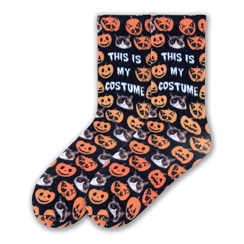2 Pairs K. Bell Women's Grumpy Cat This Is My Costume Crew Socks Brand ...