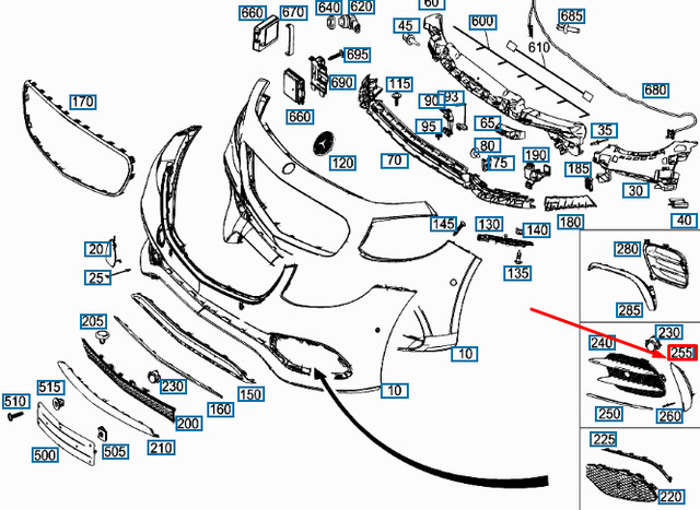 Mercedes-Benz E W213 AMG Front Bumper Left Trim Strip A2138858901 OEM ...