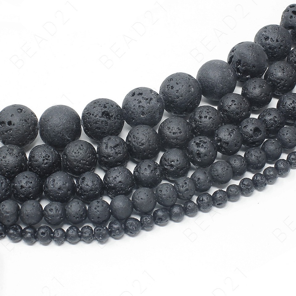 Natural Lava Stone Volcano Beads Round 4mm 6mm 8mm 10mm 12mm 14mm 15.5 ...