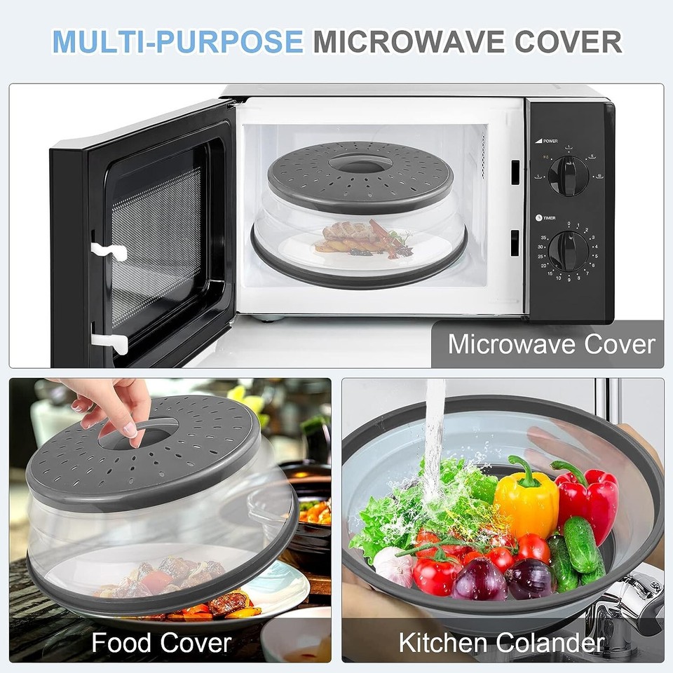 Collapsible Microwave Plate Cover Lid Food Dish Splatter Shield Guard ...