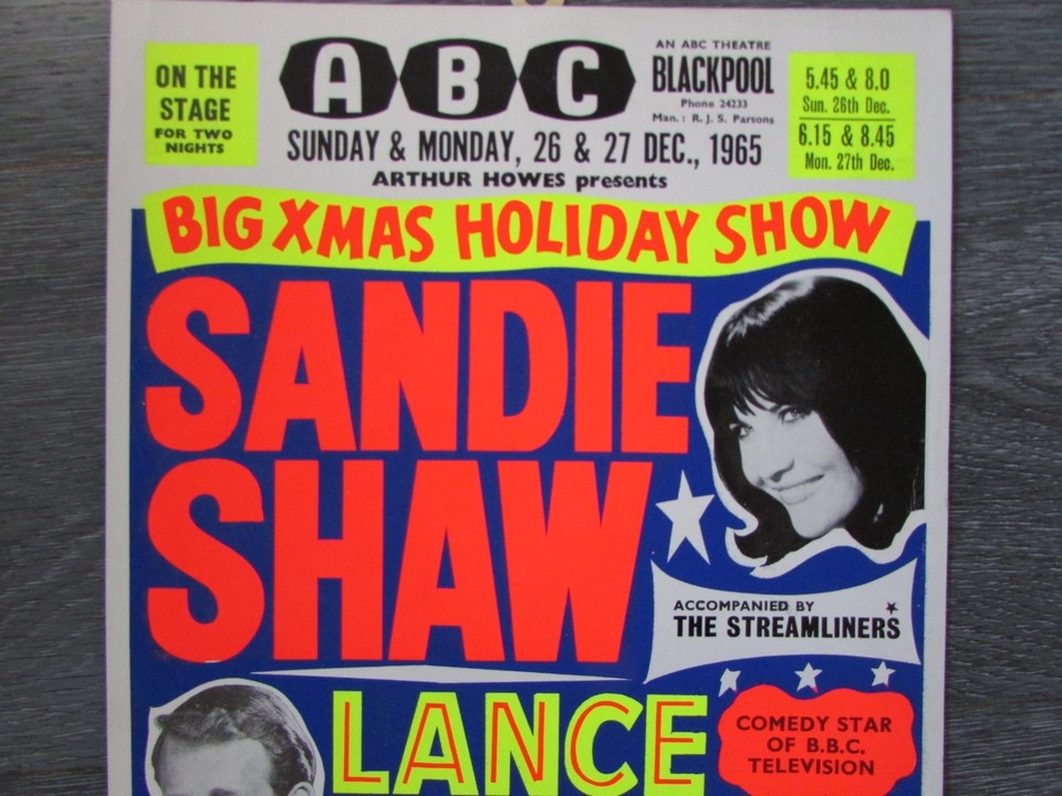 Sandie Shaw & Lance Percival Original 1965 ABC Theatre Blackpool Poster ...
