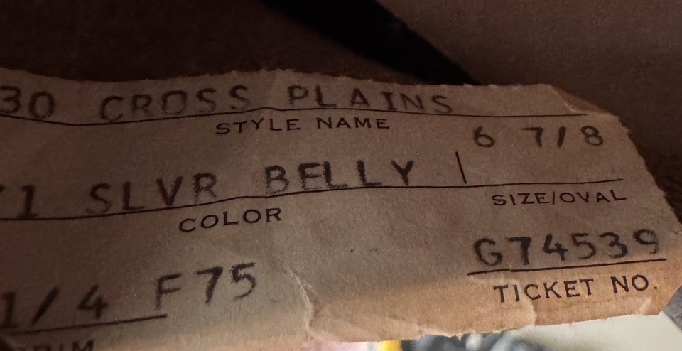 Dobbs West HAT XXX Beaver/Silver Belly Color/Size 6 7/8 | eBay