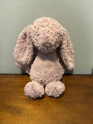 Jellycat Pink Mauve Bunny Stuffed Animal Plush 12" Laying Flat Nose ...