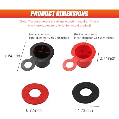 4PCS Battery Terminal Cover, Positive & Negative Pole Battery Top Post ...
