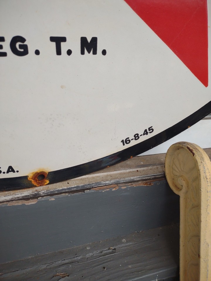 Vintage Large Rare Texaco Star Gasoline Station Pump Heavy Porcelain ...