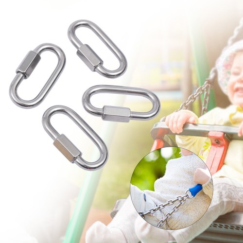 4 PCS Quick Link Chain Rope Cable Connector M6 Thread D Shape Heavy ...
