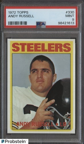 1972 Topps Football #330 Andy Russell Pittsburgh Steelers PSA 9 MINT | eBay