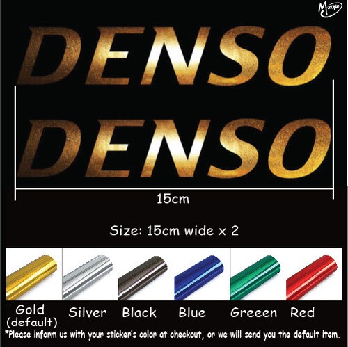 2x DENSO Decal Stickers Metallic Chrome 15cm Wide logo die cut best ...