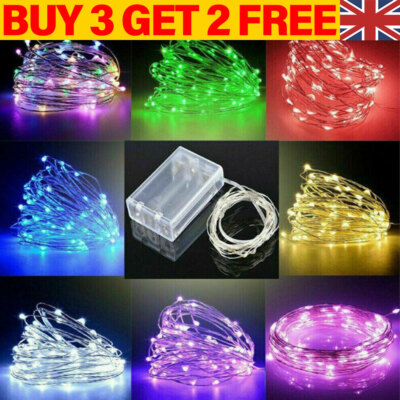 Battery Operated Fairy String Lights Micro Rice Copper Wire Xmas Light ...