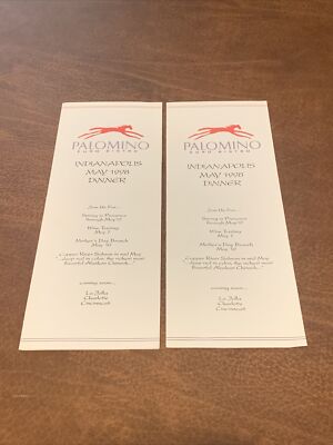 Rare - Lot of 2 Palomino Euro Bistro Indianapolis Indiana Menus | eBay