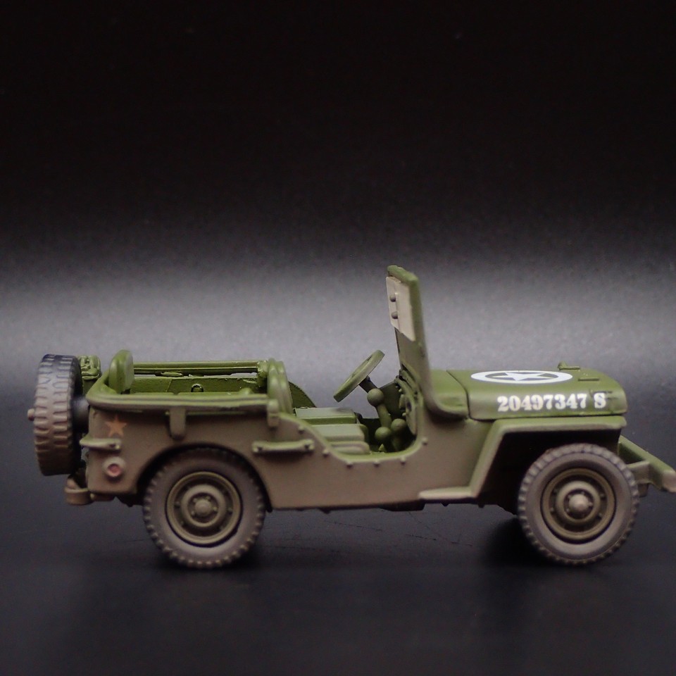 WWII WILLYS MB JEEP ARMY MILITARY PATTON 1:64 SCALE DIORAMA DIECAST ...