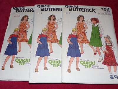 🌺 1979 UNCIRCULATED BUTTERICK #6181-GIRLS (4 STYLE) RETRO JUMPER ...