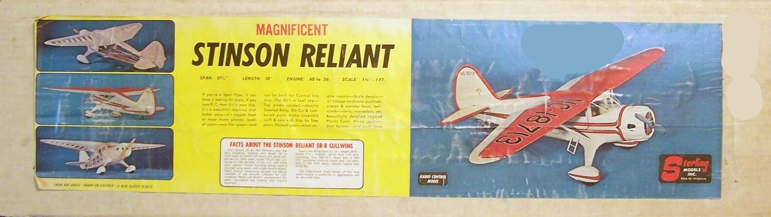 Sterling Model Airplane Plans (RC): Stinson Reliant 57" for .40-.56 (w ...