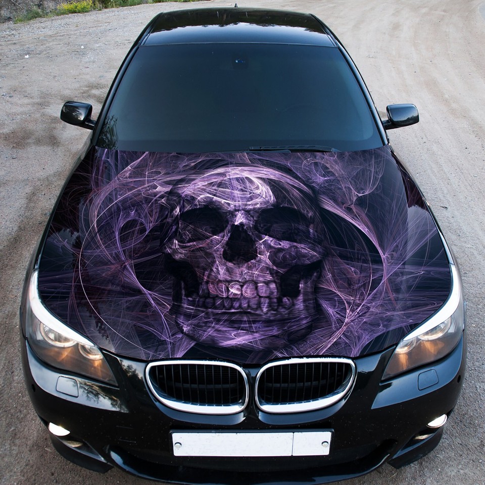 Skull Evil Hood Wrap Decal Film Vinyl Sticker Graphic Fantasy Fit Any ...