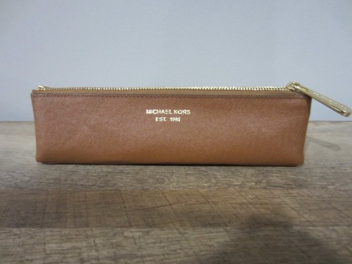 New Michael Kors Pencil Case Caramel Brown Multipurpose Case | eBay