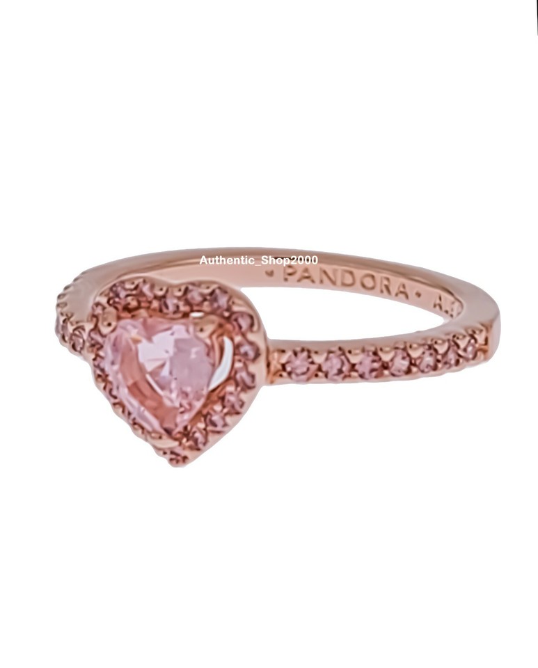 NEW 100% Authentic PANDORA Pink Pave Sparkle Elevated Heart Ring ...