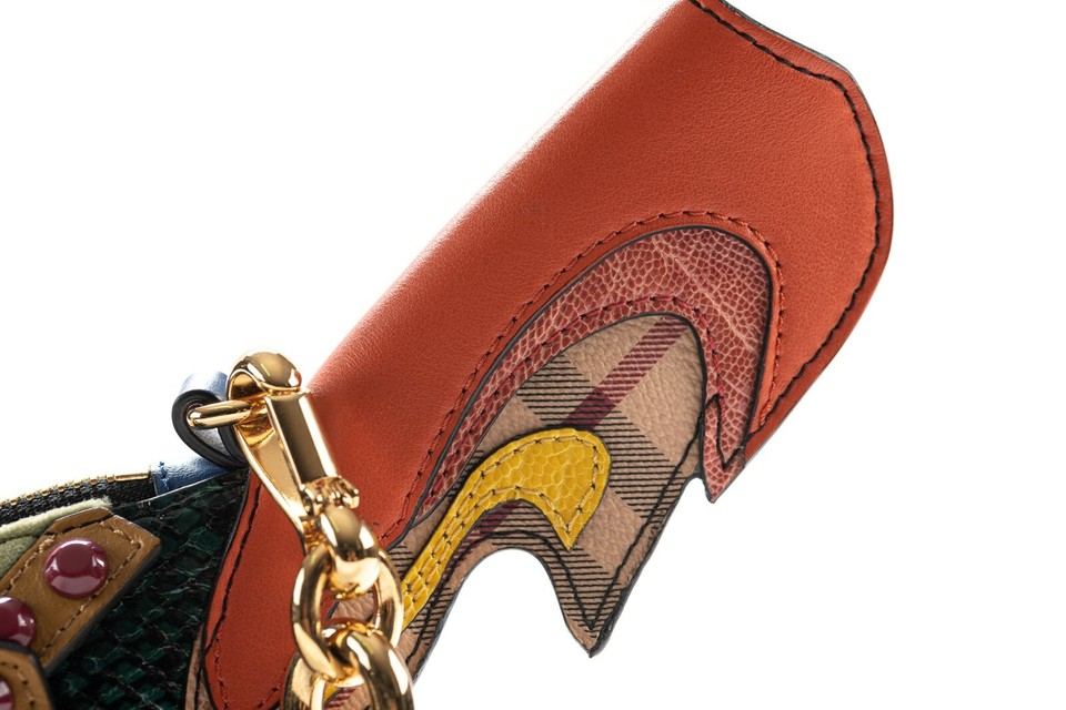 $4250 BURBERRY FALCON Bag Python & Lizard Skin Crossbody In Teal BEASTS ...