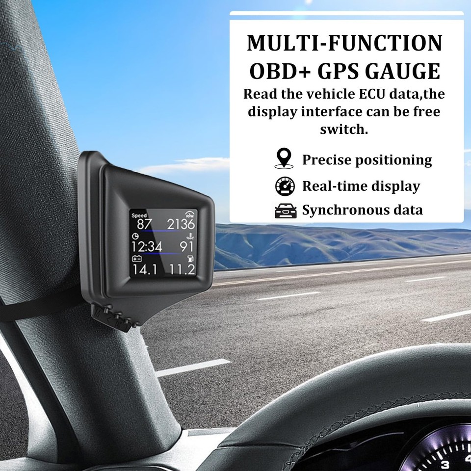 Car HUD Head Up Display, OBD2 HUD Display with OBDII GPS Dual System ...