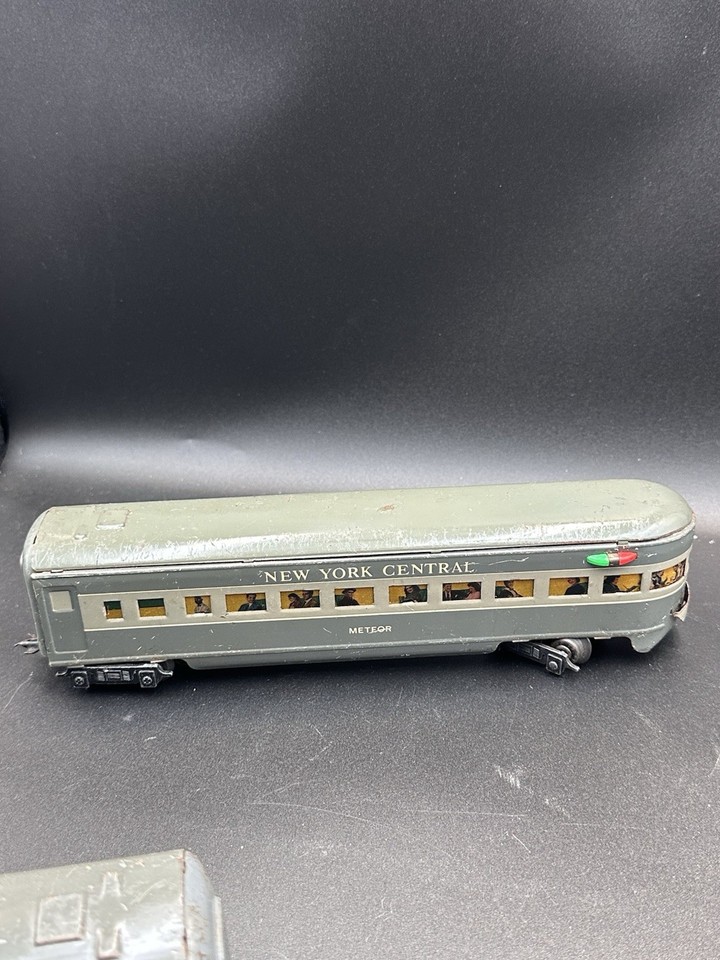 VINTAGE MARX #333 O GAUGE NYC 5 PC LOCO TENDER & LIT COACHES TESTED ...