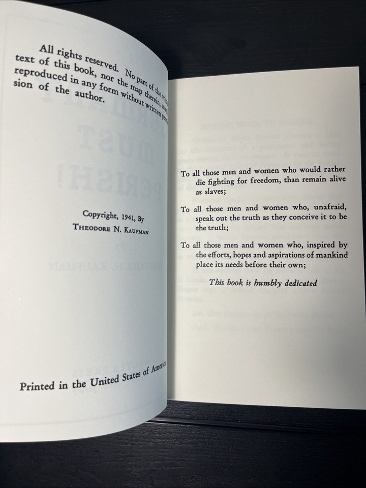 Germany Must Perish! by Theodore N. Kaufman , Hitler Fears, Reprint ...