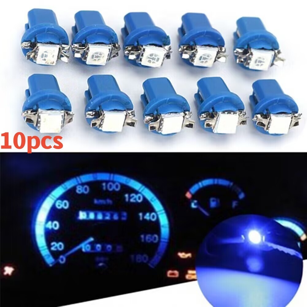 10pcs BLUE T5 SMD Car LED Dashboard Instrument Interior Lights Bulbs ...