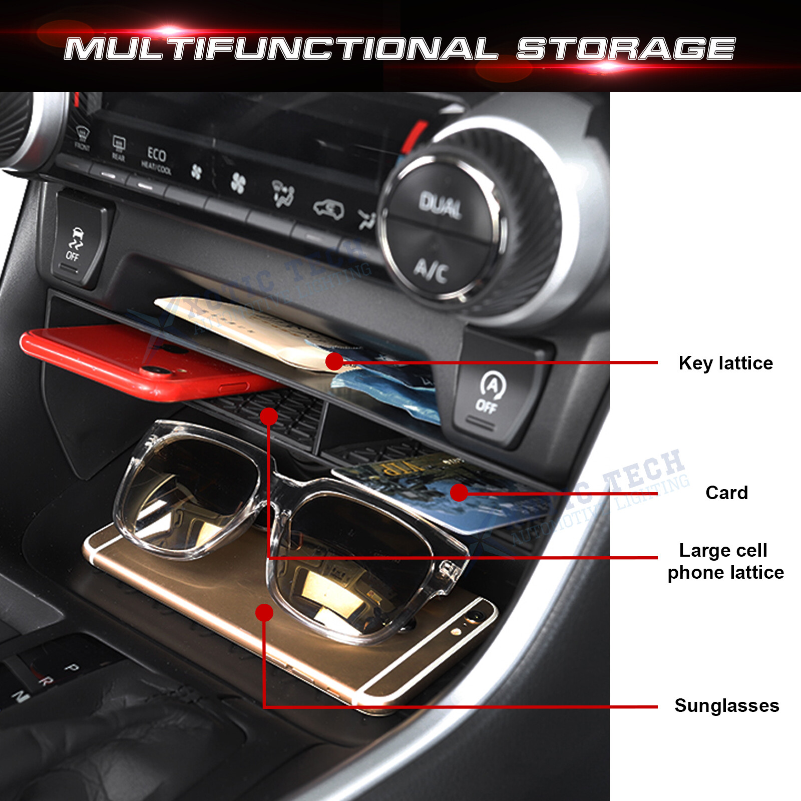 1X Center Console Storage Box Secondary Tray Organizer For Toyota RAV4 ...