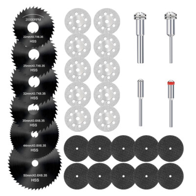30x Mini Cut Off Wheel Diamond Discs Set Saw Blades For Dremel Rotary ...