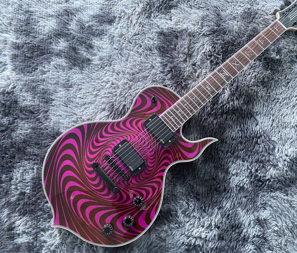 Purple Color Black Psychedelic Electric Guitar 2H Pickups Black ...
