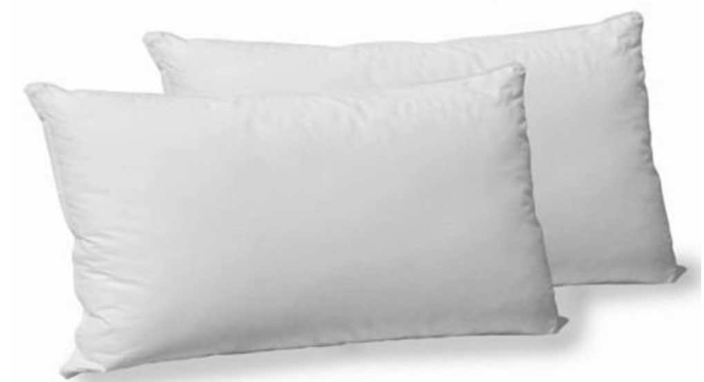 TWO BIG PILLOWS 100% SOFT HOLLOWFIBRE FILLED NON ALLERGY FULLY WASHABLE ...