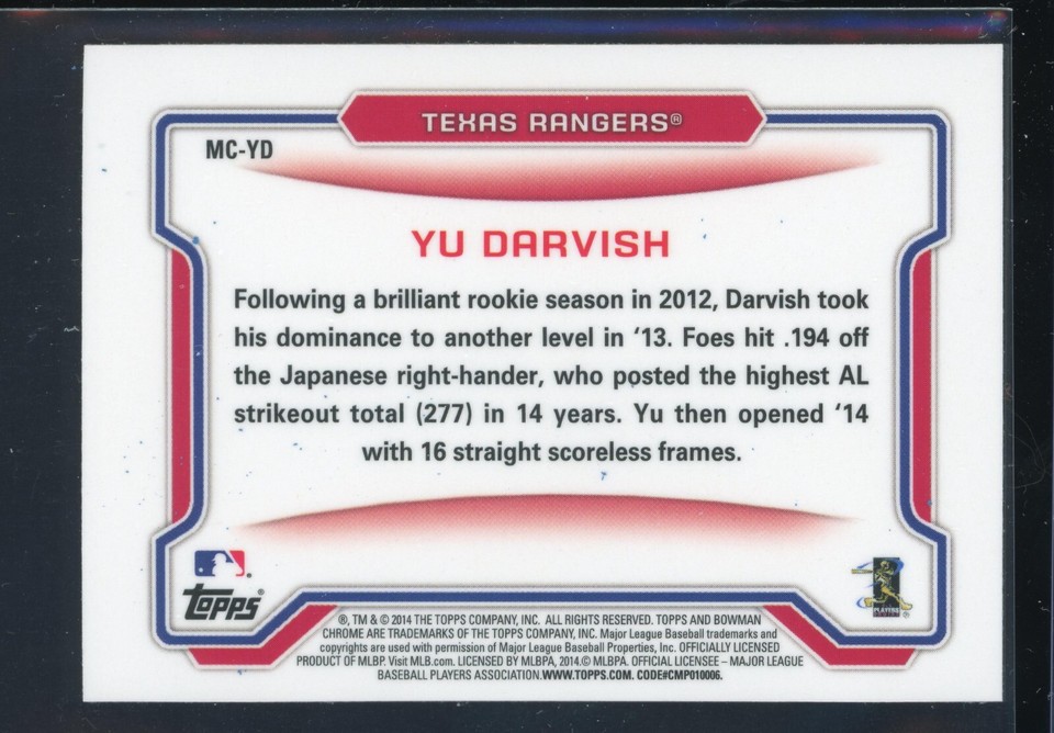 2014 Bowman Chrome Mini Yu Darvish #MC-YD | eBay