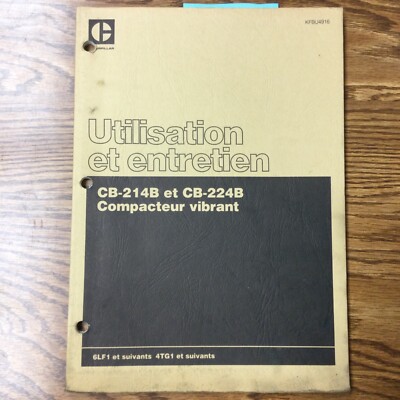CAT Caterpillar CB-214B 224B OPERATION & MAINTENANCE MANUAL COMPACTOR ...