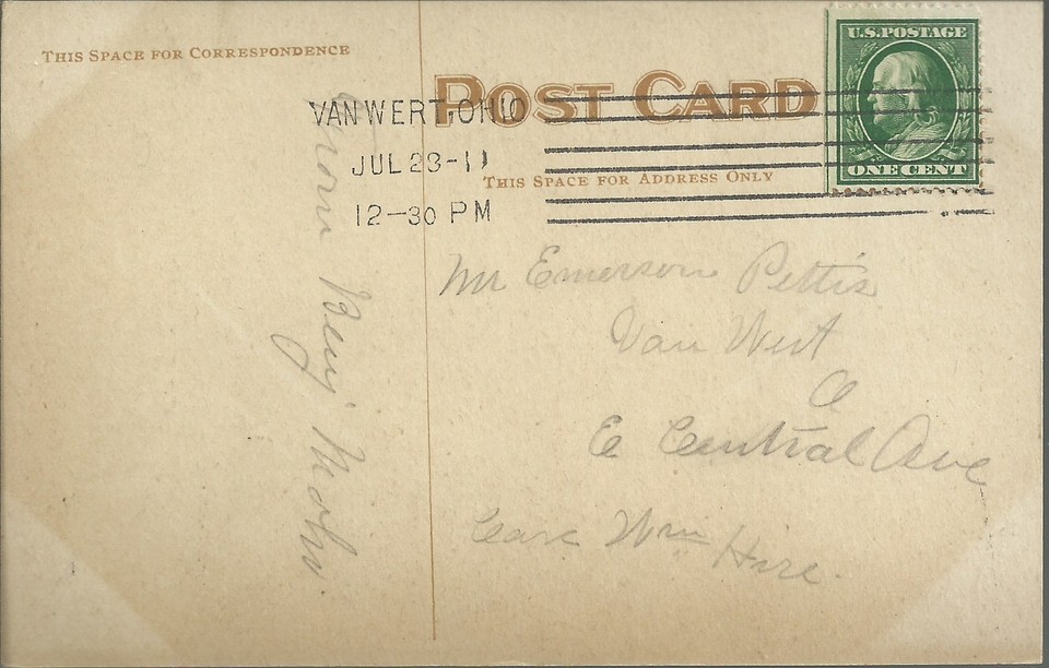 OLD VINTAGE COURT HOUSE IN VAN WERT OHIO 1911 POSTCARD | eBay