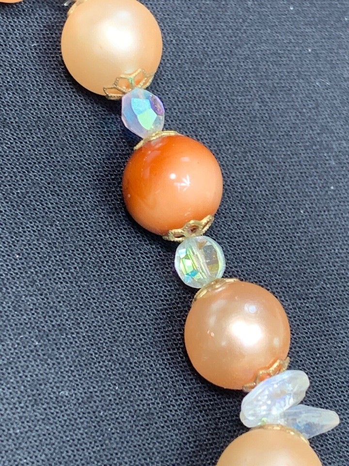 Vintage 1950S Faceted Aurora Borealis Crystal Tam Brown Choker Necklace ...