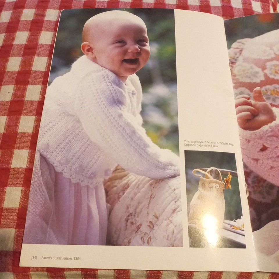 😇 Patons 1304 Sugar Fairies Baby Girls Knitting Crochet Pattern Book 4 ...