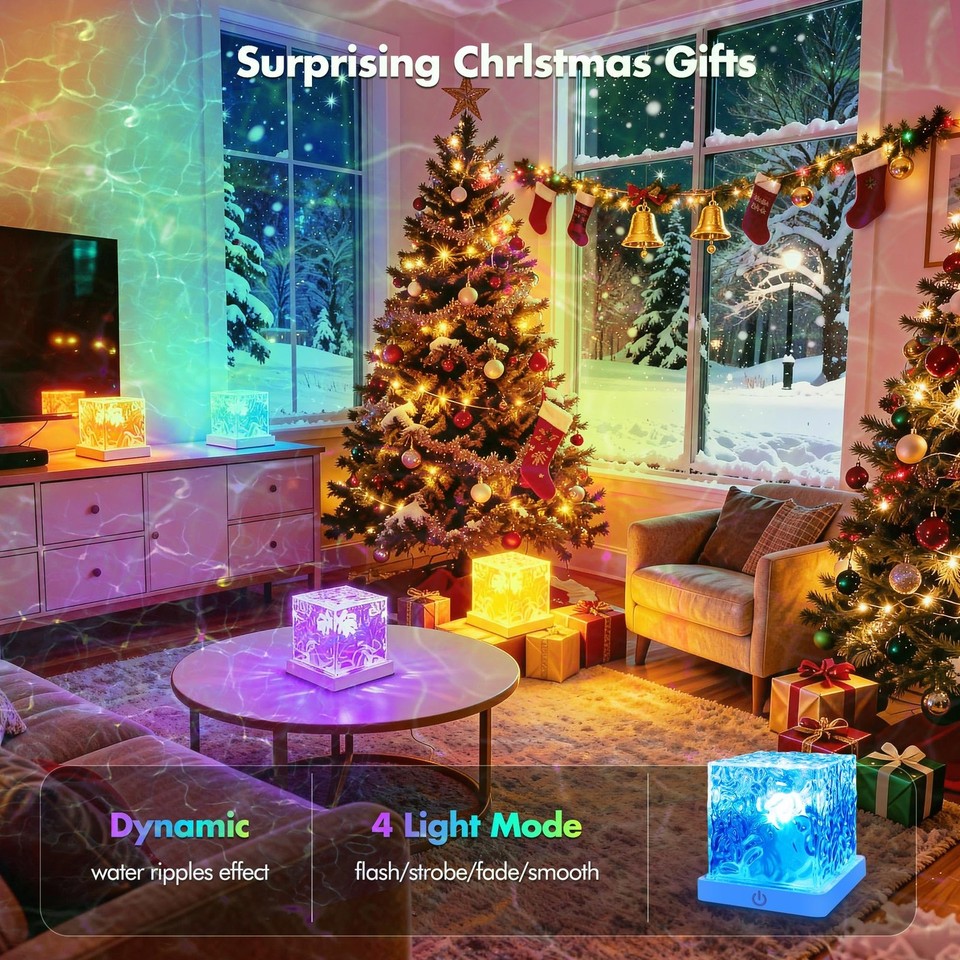 Shower Light No Wiring, Rechargeable 16 Color Ocean Wave Projector ...