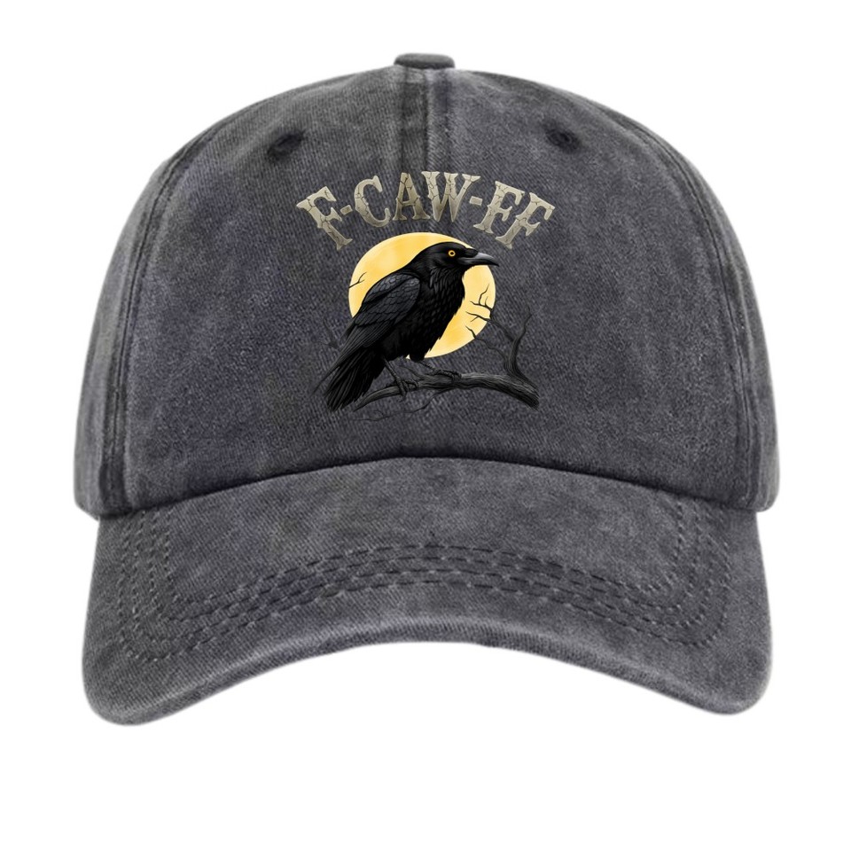 Vintage F-CAW-FF Crow Baseball Cap,Unisex Edgy Humor Hat for Outdoors ...