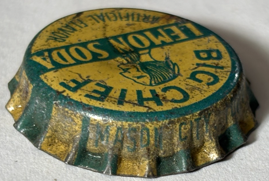 BIG CHIEF LEMON SODA BOTTLE CAP; COCA-COLA BOT. CO., MASON CITY, IOWA ...