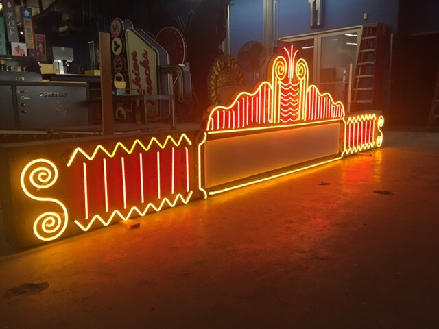 Vintage 1980's HUGE 16 FT. THEATER MARQUEE Neon Sign - Home Theater ...
